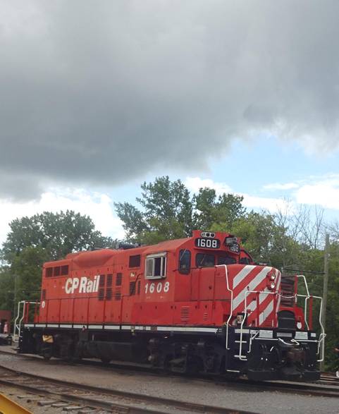 Meanwhile,I saw that Exporail members had started former CP GP9 #1608. They backed theunit onto ...